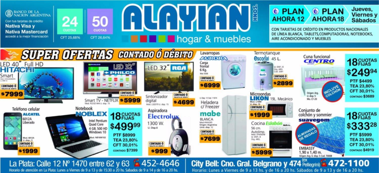 Alayian hnos. con precios líderes y planes de hasta 50 cuotas